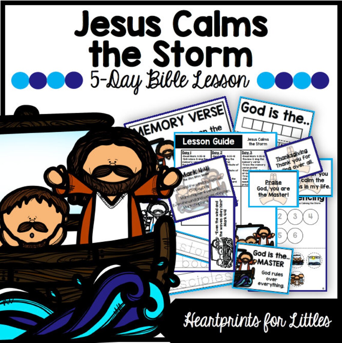 Jesus Calms the Storm Bible Story Bundle 5-day Bible Lesson - Etsy