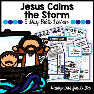 Jesus Calms the Storm Bible Story Bundle, 5-day Bible Lesson ...