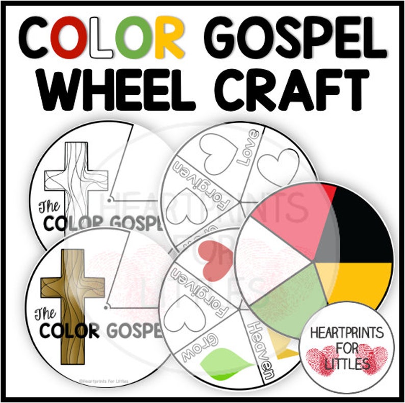 Color Gospel Wheel Craft, Sharing the Gospel Visual, Bible Activity for ...
