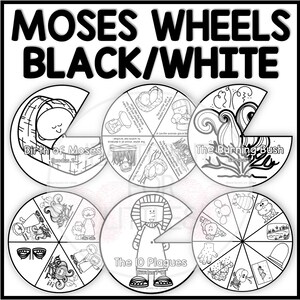 Moses Bible Story Wheel Bundle: 5 Wheels, Sunday School Crafts (digital ...