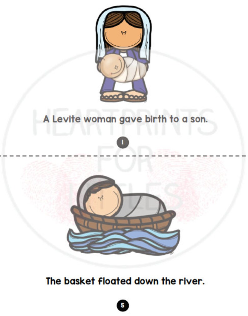 Moses Mini Books 5 Mini Readers Bible Stories for Kids - Etsy