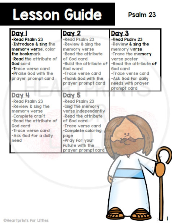 Psalm 23 For Kids Activities