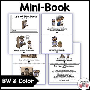 Zacchaeus Bible Story Sequencing Activities for Kids, Luke 19 ...