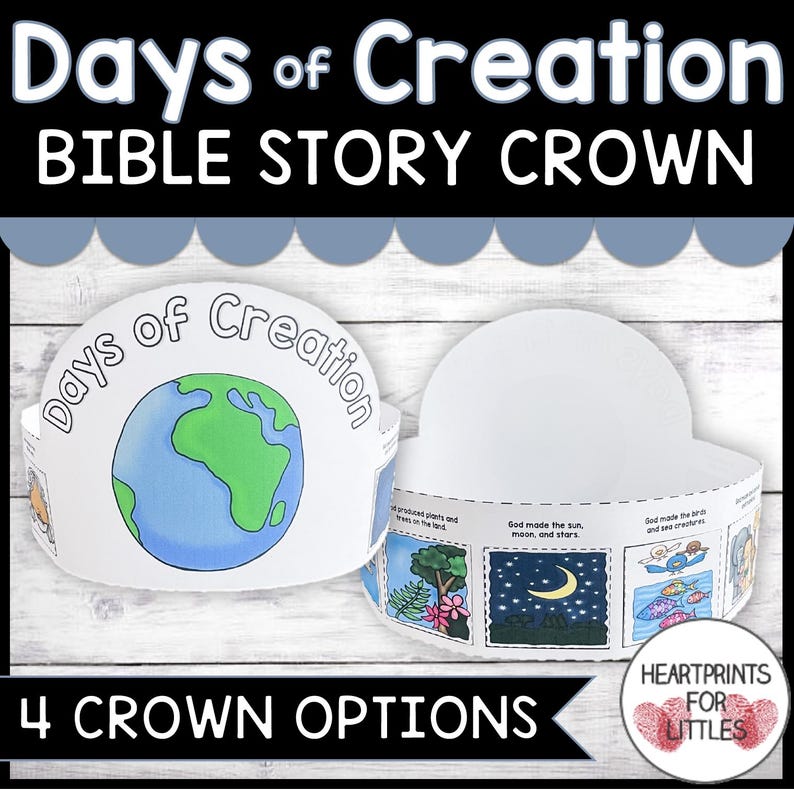 7 Days of Creation Bible Story Crown, Bible Headband, Sunday School ...