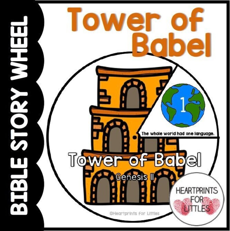 Tower of Babel Bible Story Wheel, Genesis 11, Bible Story Craft, Sunday ...
