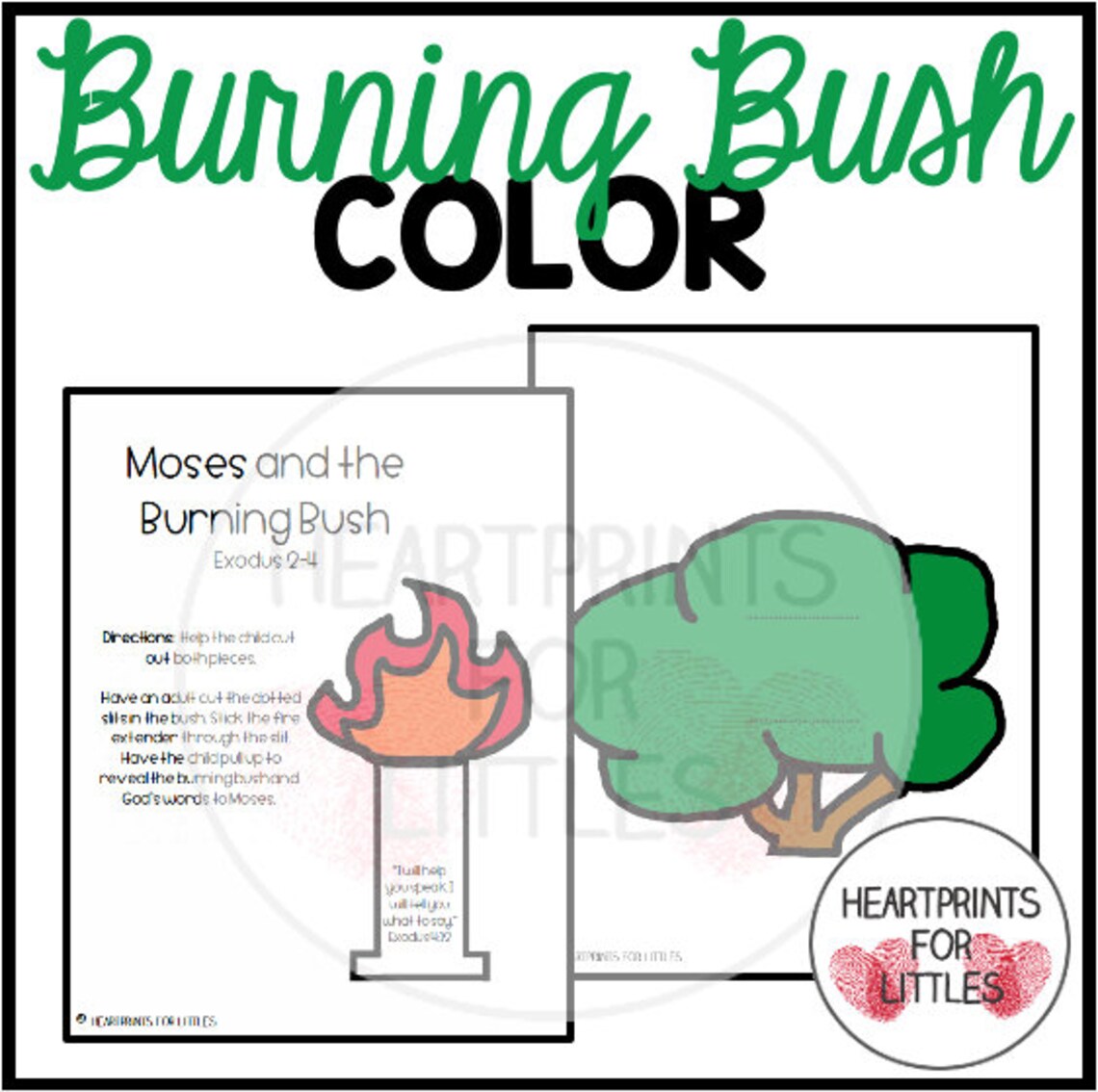 Moses and the Burning Bush Bible Craft for Kids Sunday School - Etsy