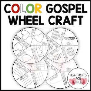 Color Gospel Wheel Craft, Sharing the Gospel Visual, Bible Activity for ...