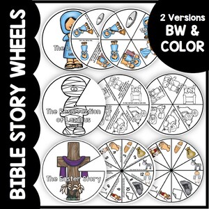 New Testament Bible Story Wheels Bundle, Bible Story Crafts for Kids ...