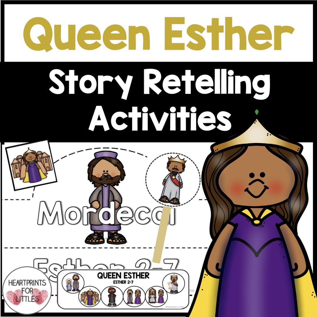 Queen Esther Bible Story Retelling Activities (digital Download) - Etsy