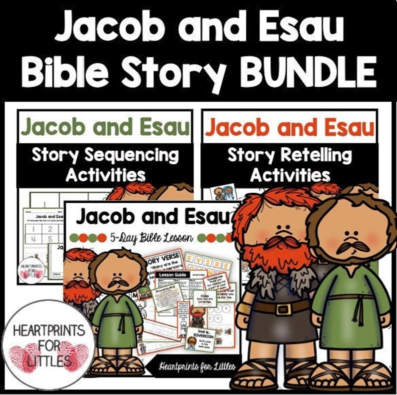 Jacob and Esau Bible Story Bundle, 5-day Bible Lesson, Sequencing ...