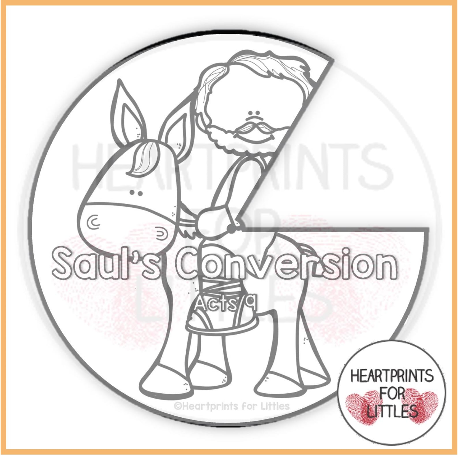 Saul's Conversion Bible Story Wheel Craft, Acts 9 Activity (digital ...
