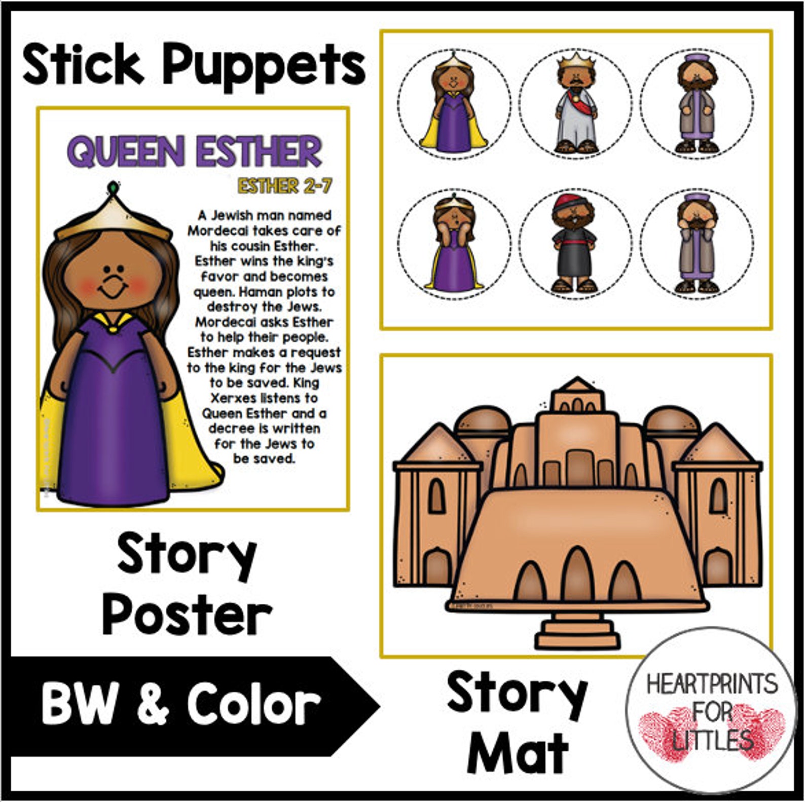 Queen Esther Bible Story Retelling Activities for Kids the - Etsy