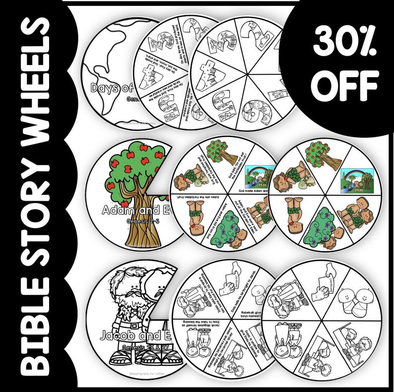 Old Testament Bible Story Wheels Bundle, Kids Sunday School Crafts ...
