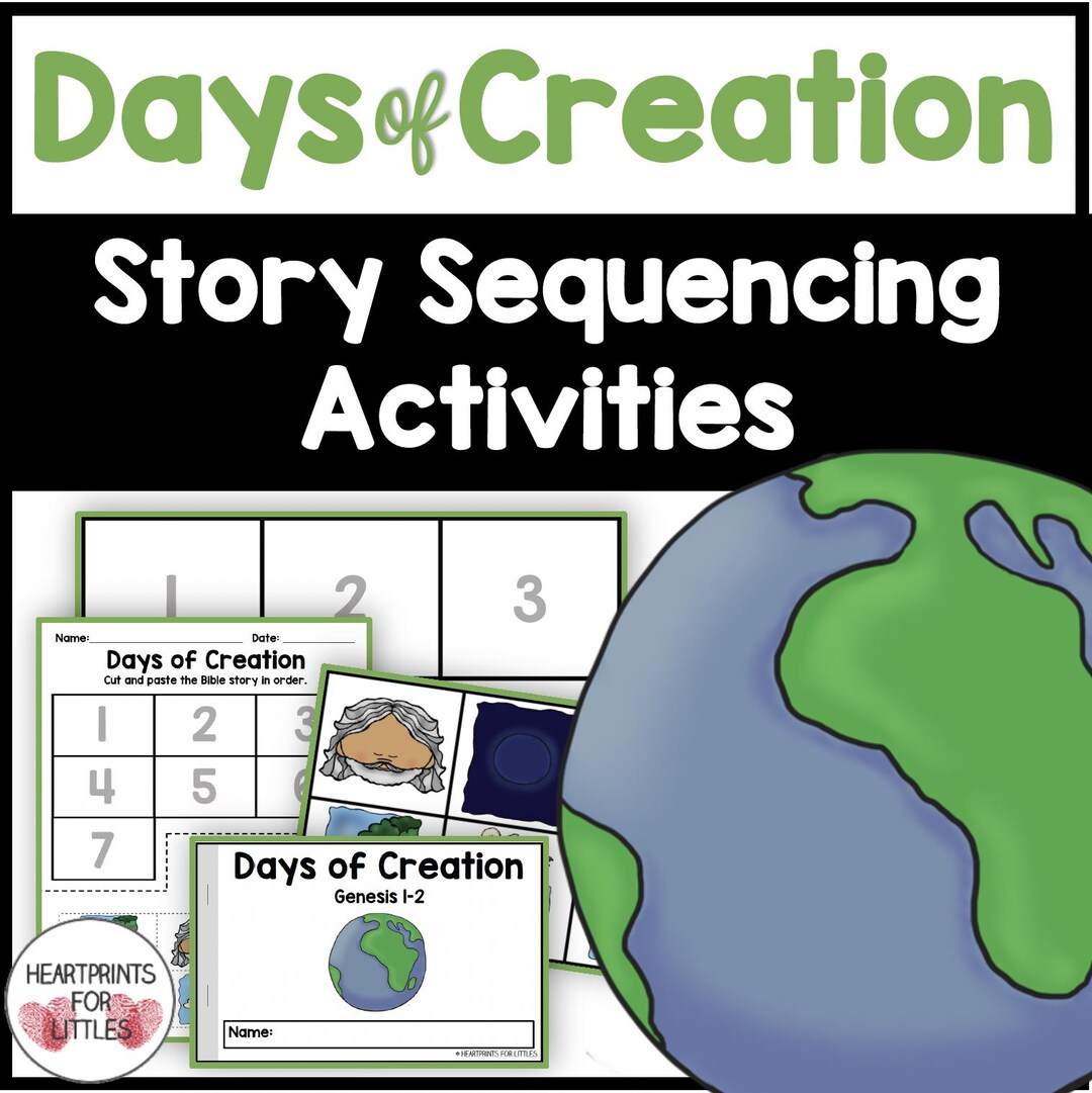 7 Days of Creation Bible Story Sequencing Activities for Kids, Creation ...