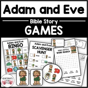 Adam and Eve Bible Story Games, Bingo, Memory Match, & More (digital ...