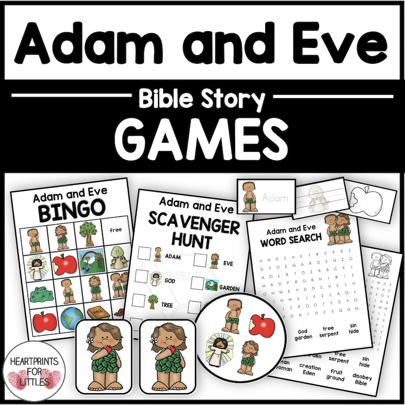 Adam and Eve Bible Story Games, Bingo, Memory Match, & More (digital ...