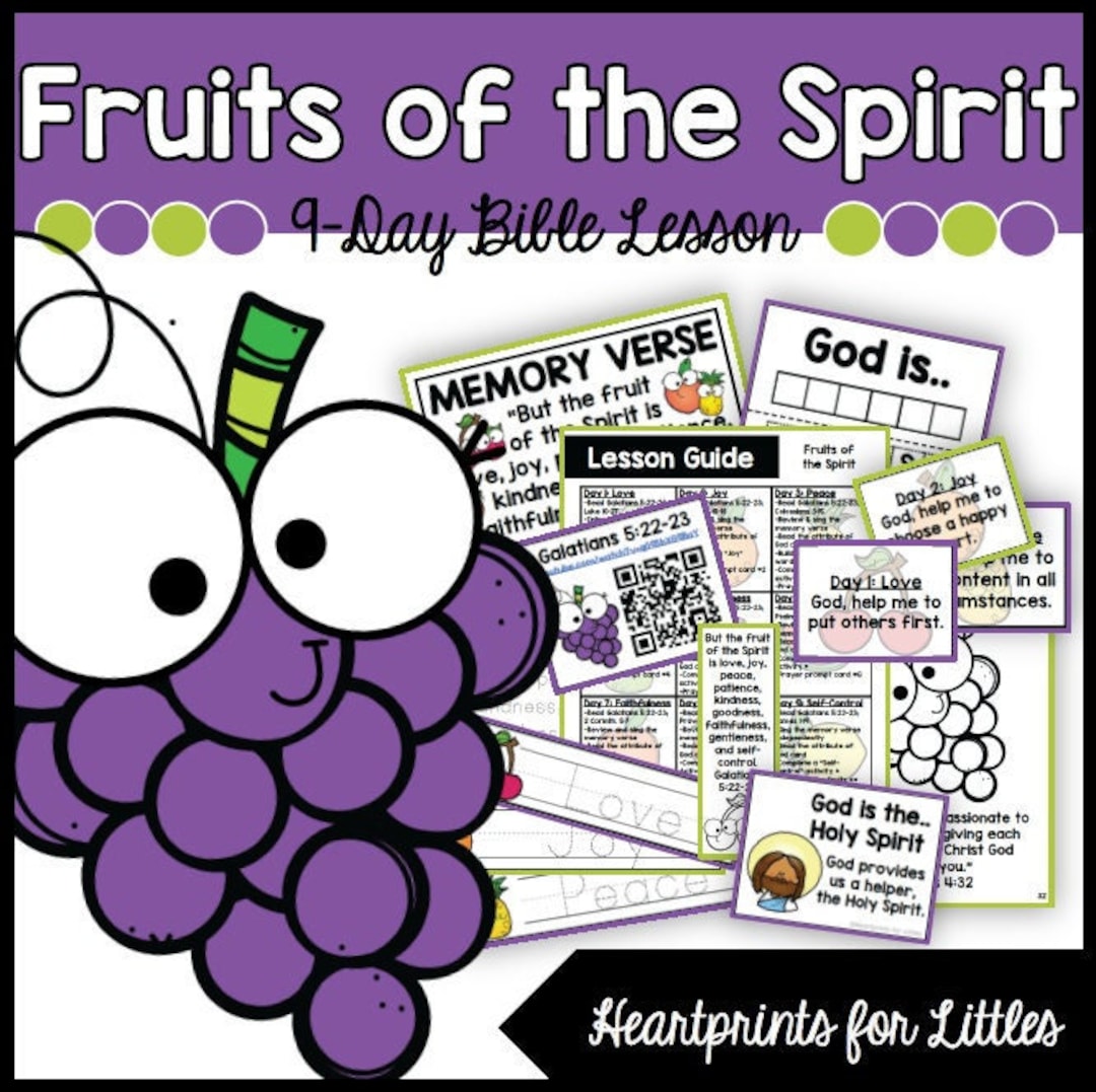 Fruits of the Spirit 9-day Bible Lesson, Homeschool Activities, Sunday ...