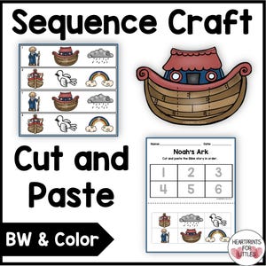 Noah's Ark Bible Story Sequencing Activities (digital Download) - Etsy