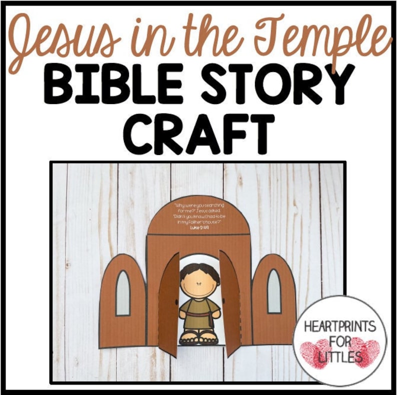 Jesus in the Temple Bible Craft for Kids Young Jesus in the - Etsy