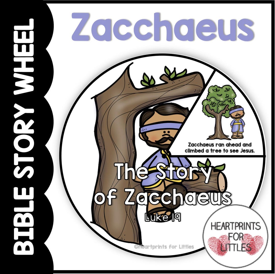 Zacchaeus Bible Story Wheel, Luke 19, Bible Spinner, Bible Story Craft ...