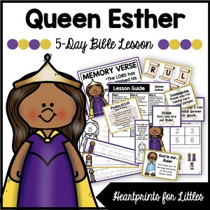 Queen Esther Bible Story Bundle, 5-day Bible Lesson, Sequencing ...