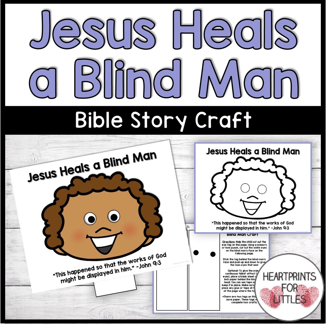 Jesus Heals a Blind Man Bible Craft, Sunday School Activity and Craft ...