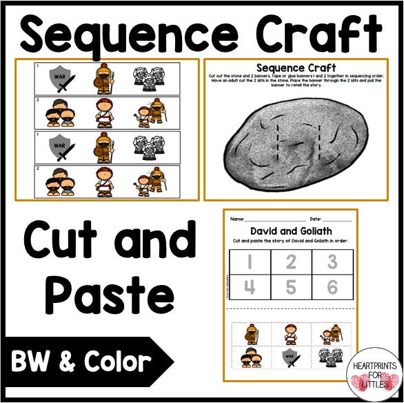 David and Goliath Bible Story Sequencing Activities for Kids - Etsy ...