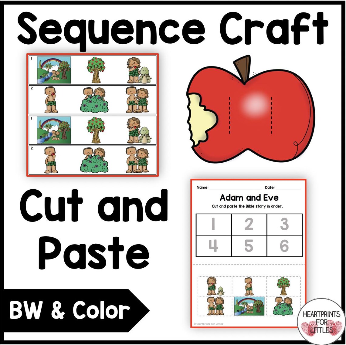 Adam and Eve Bible Story Sequencing Activities (digital Download) - Etsy