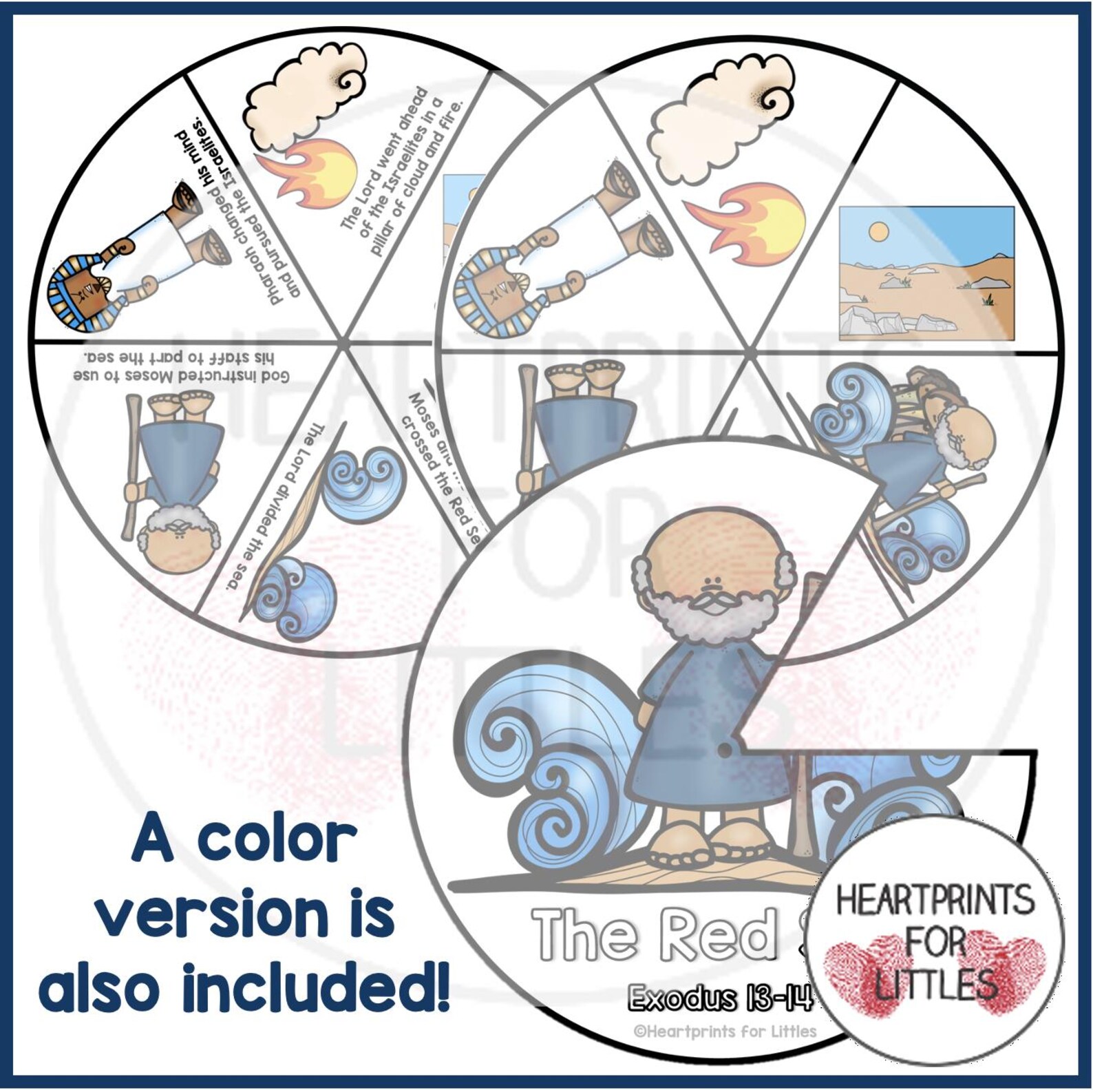 Moses and the Red Sea Bible Story Wheel, Bible Craft, Sunday School ...