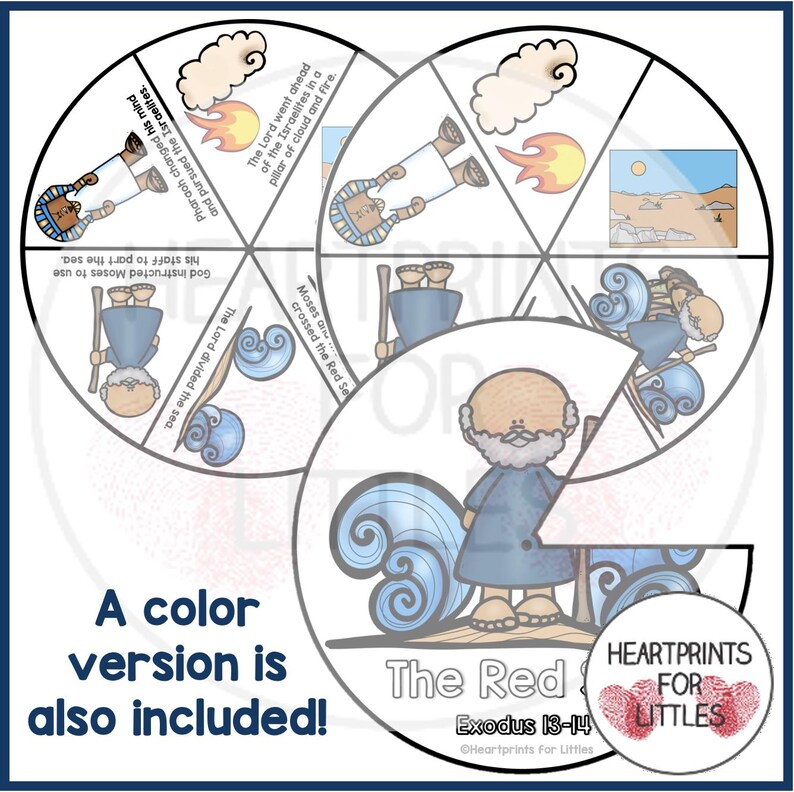 Moses and the Red Sea Bible Story Wheel, Bible Craft, Sunday School ...