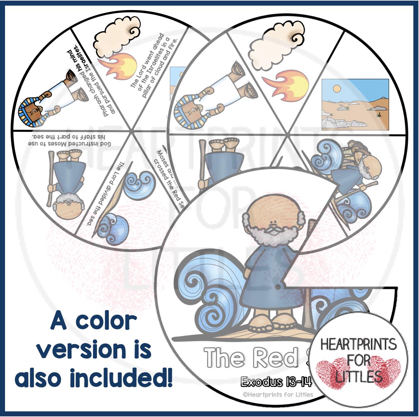 Moses and the Red Sea Bible Story Wheel, Bible Craft, Sunday School ...