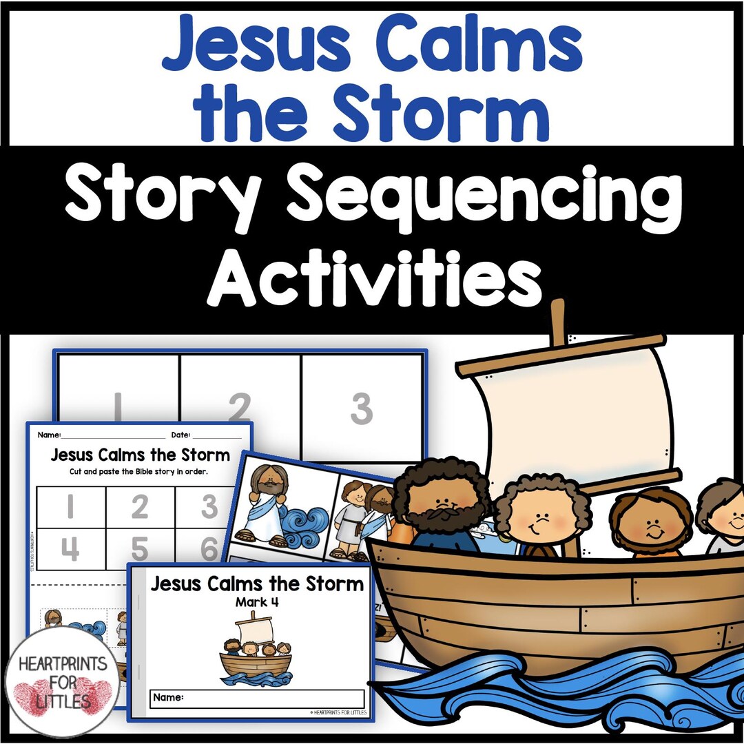 Jesus Calms the Storm Bible Story Sequencing Activities (digital ...
