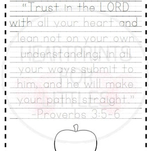 Back to School Bible Verse Handwriting Practice, Bible Verse Tracing ...