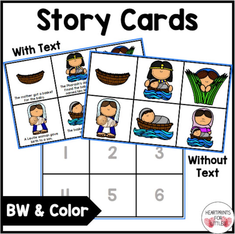 Birth of Moses Bible Story Sequencing Activities for Kids - Etsy