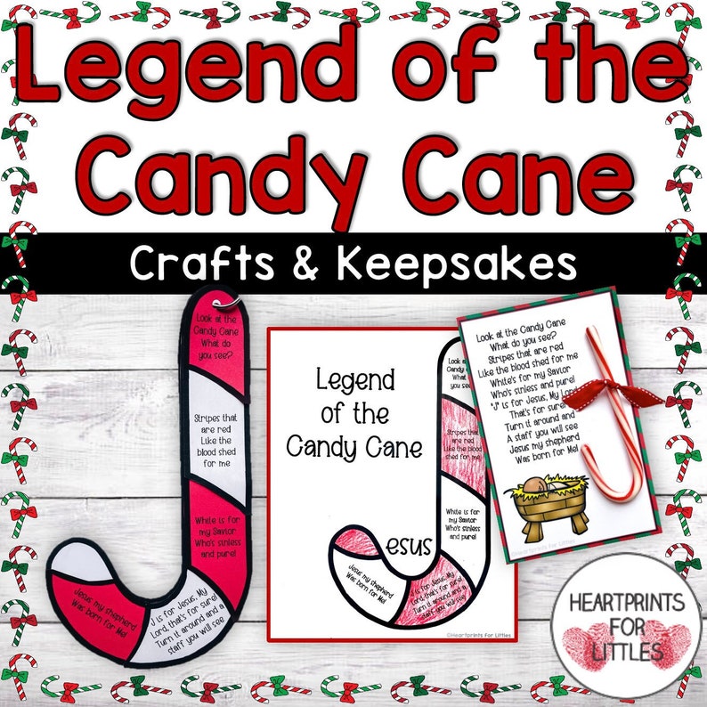 Legend of the Candy Cane Craft, Christmas Poem, Sunday School Craft and ...