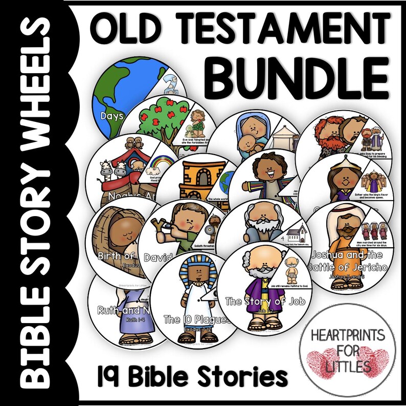 Old Testament Bible Story Wheels Bundle, Kids Sunday School Crafts ...