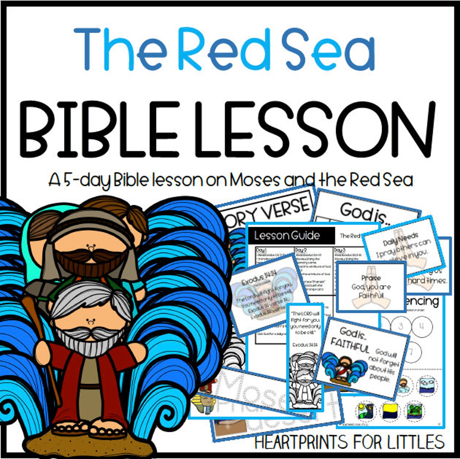 Moses and the Red Sea Bible Story Bundle 5-day Bible Lesson | Etsy