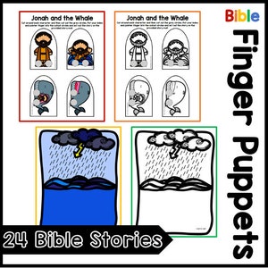 Bible Story Finger Puppets, Bible Crafts, Homeschool Printable, Sunday ...