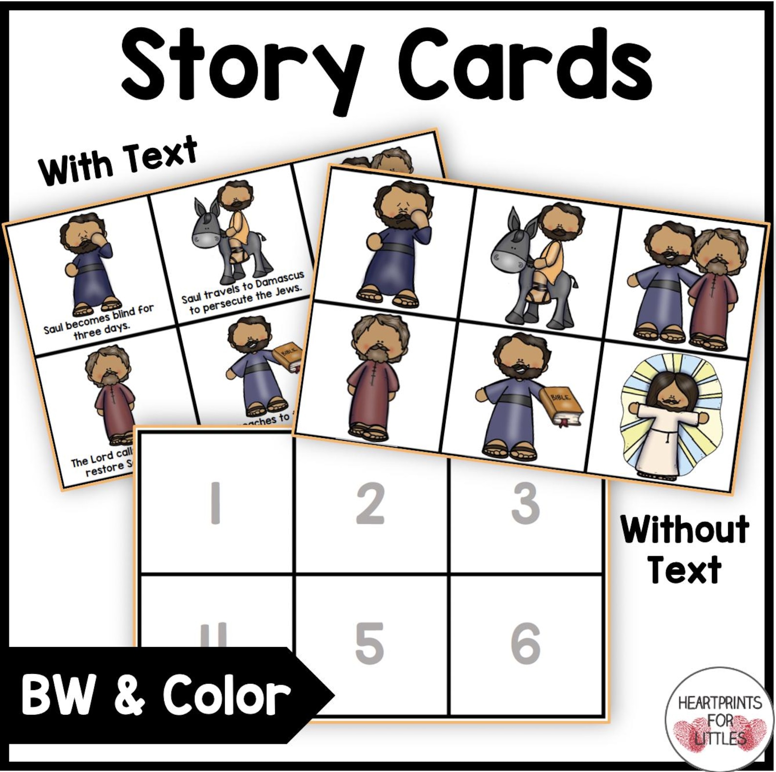 Saul's Conversion Bible Story Sequencing Activities (digital Download ...