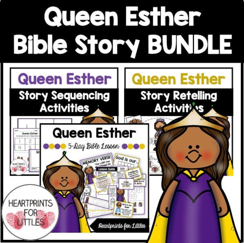 Queen Esther Bible Story Bundle 5-day Bible Lesson - Etsy