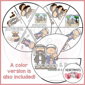 Abraham and Sarah Bible Story Wheel, Genesis 18 and 21, Bible Craft ...