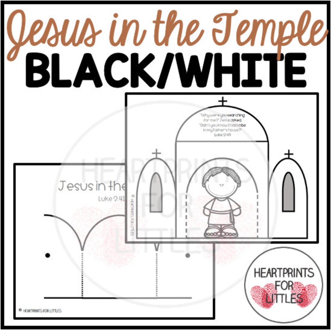 Jesus in the Temple Bible Craft for Kids Young Jesus in the | Etsy