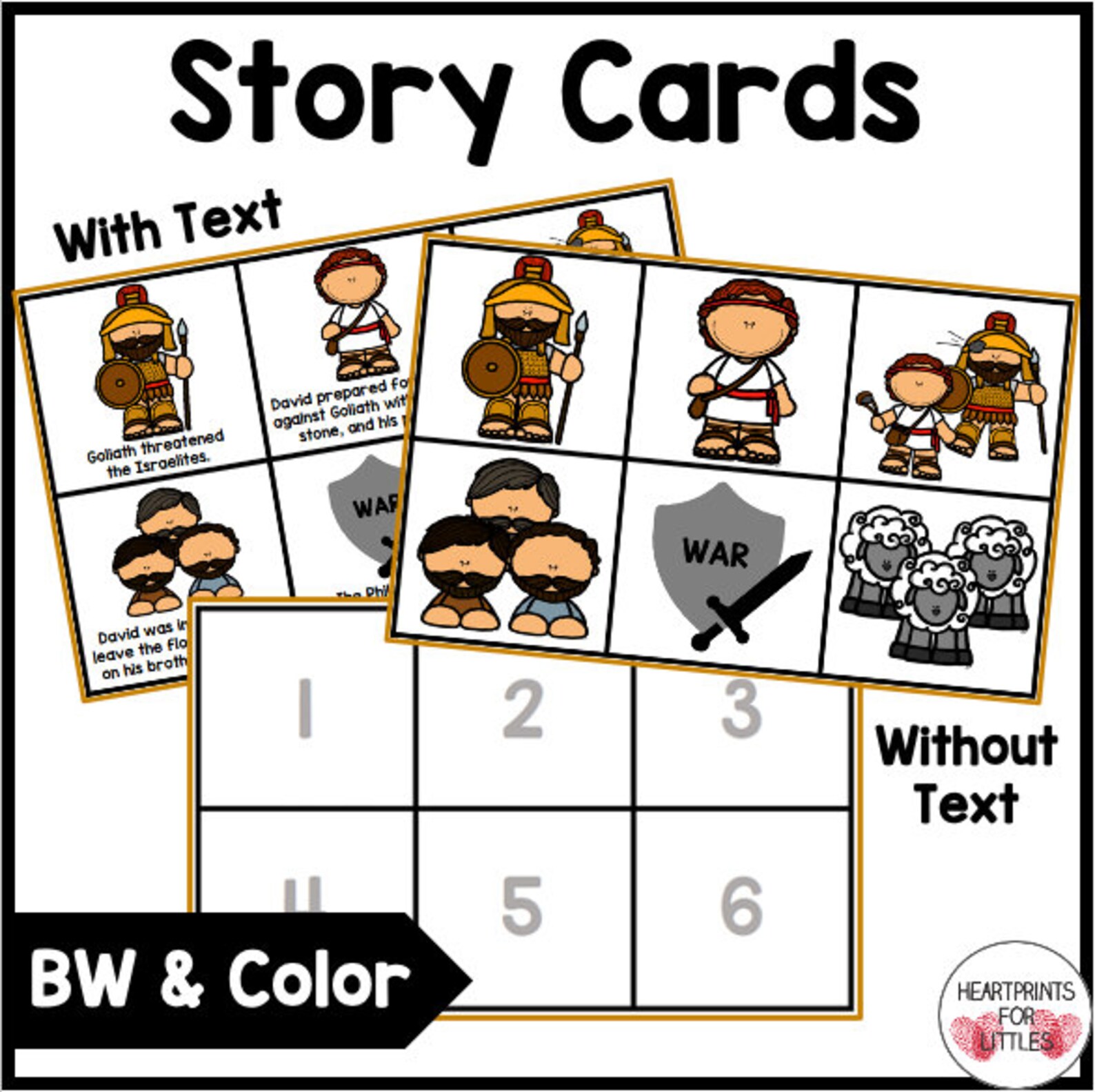 David and Goliath Bible Story Sequencing Activities for Kids - Etsy ...