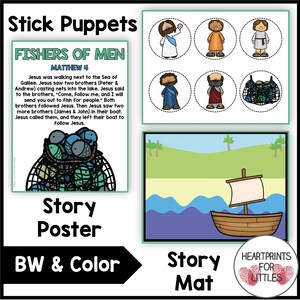 Fishers of Men Bible Story Retelling Activities for Kids, Puppets ...