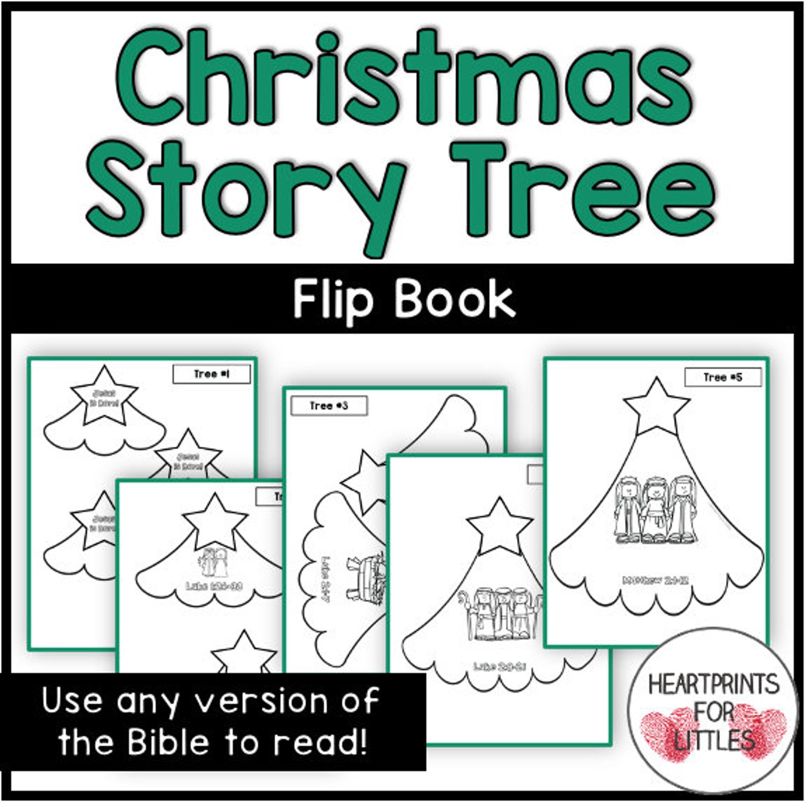 Christmas Story Tree Craft, Nativity Flip Book (digital Download) - Etsy