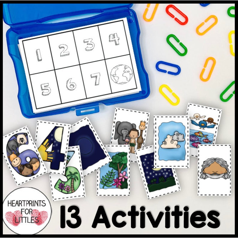 7 Days of Creation Task Cards, Bible Activities, Sunday School ...
