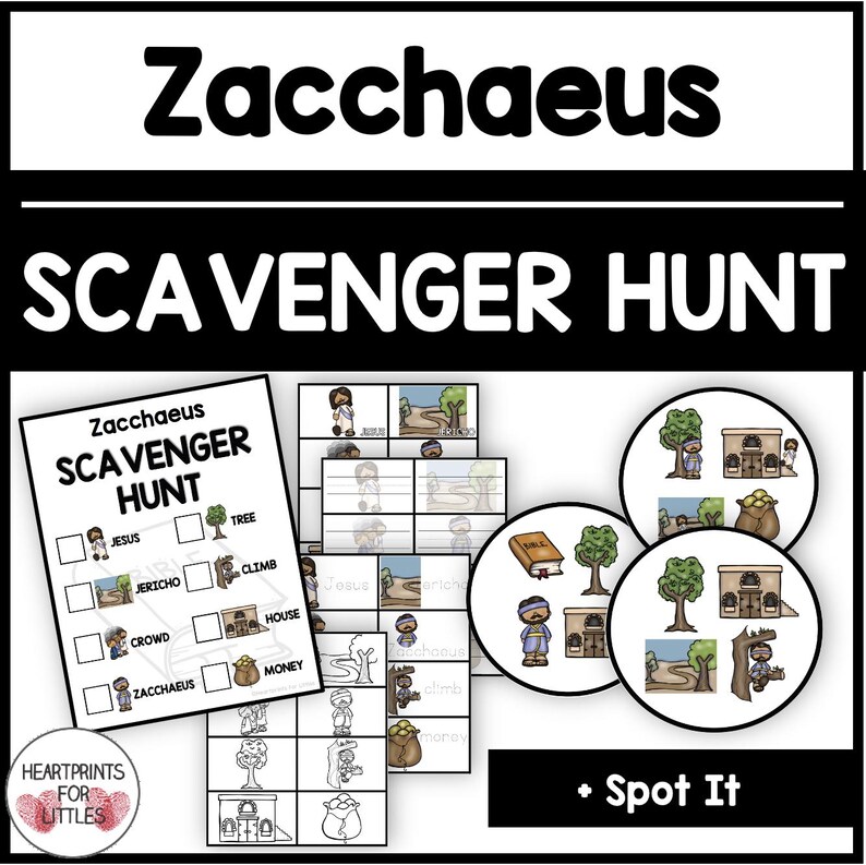 Zacchaeus Bible Story Games, Bingo, Scavenger Hunt, & More (digital ...