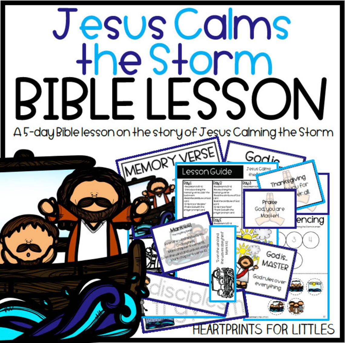 Jesus Calms the Storm Bible Story Bundle 5-day Bible Lesson | Etsy UK
