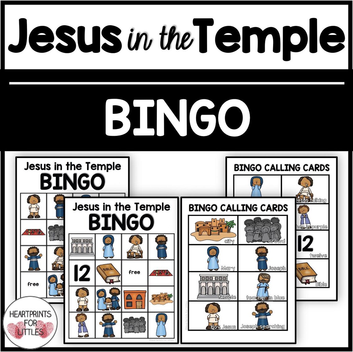 Jesus in the Temple Bible Story Games, Bingo, Memory Match, & More ...