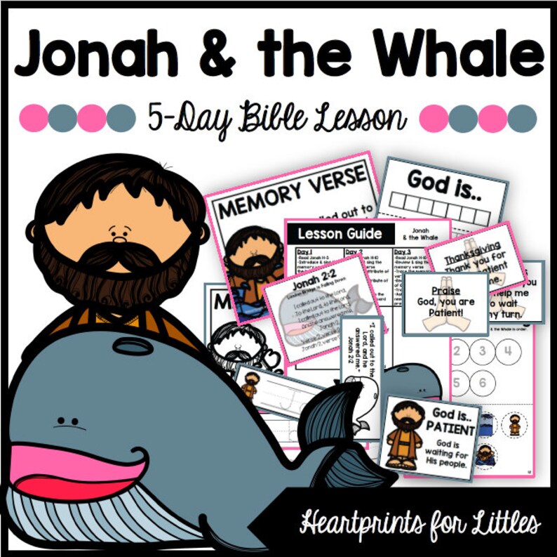 Jonah and the Whale Bible Story Bundle 5-day Bible Lesson - Etsy